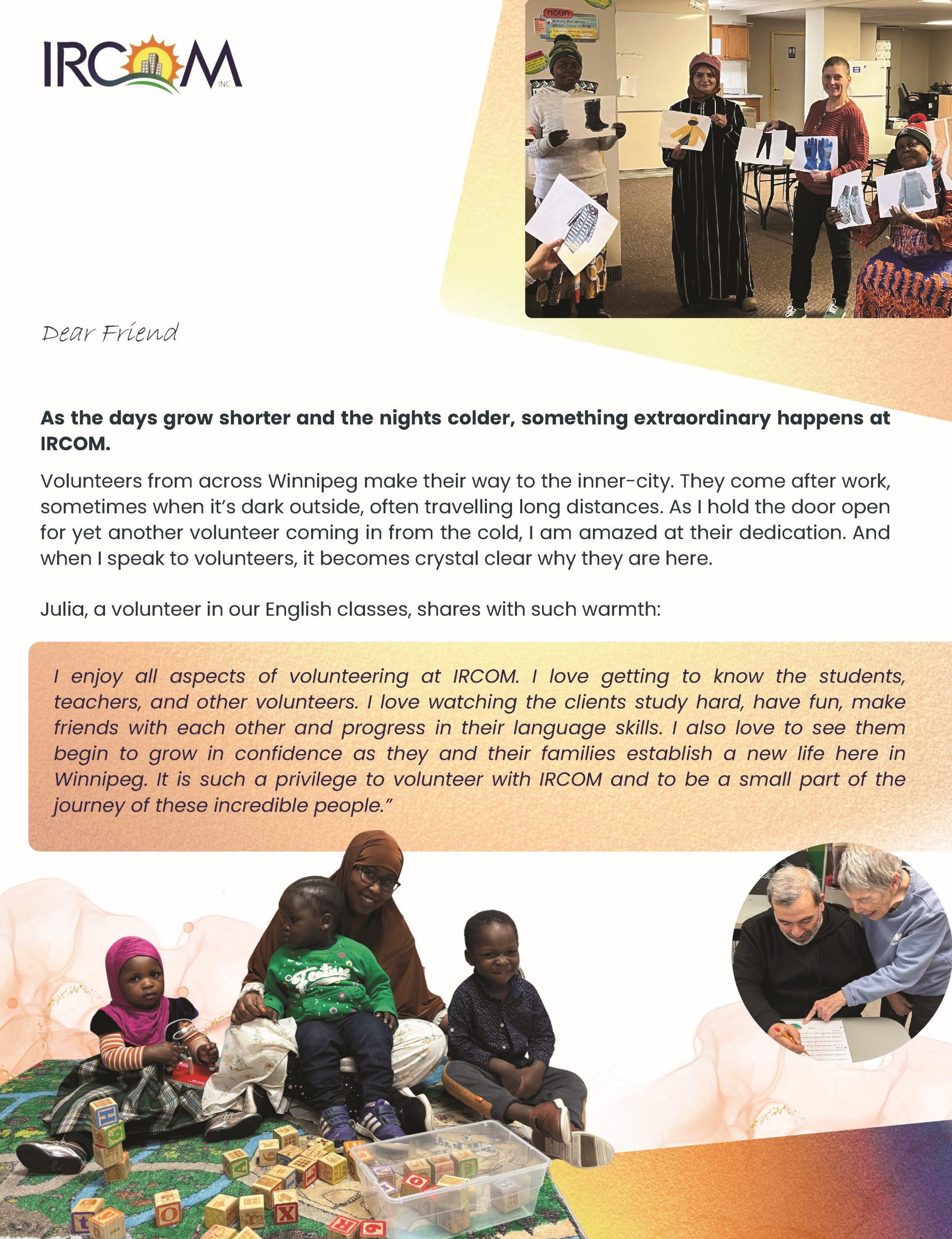 Help create a Community of Hope! - IRCOM Inc.