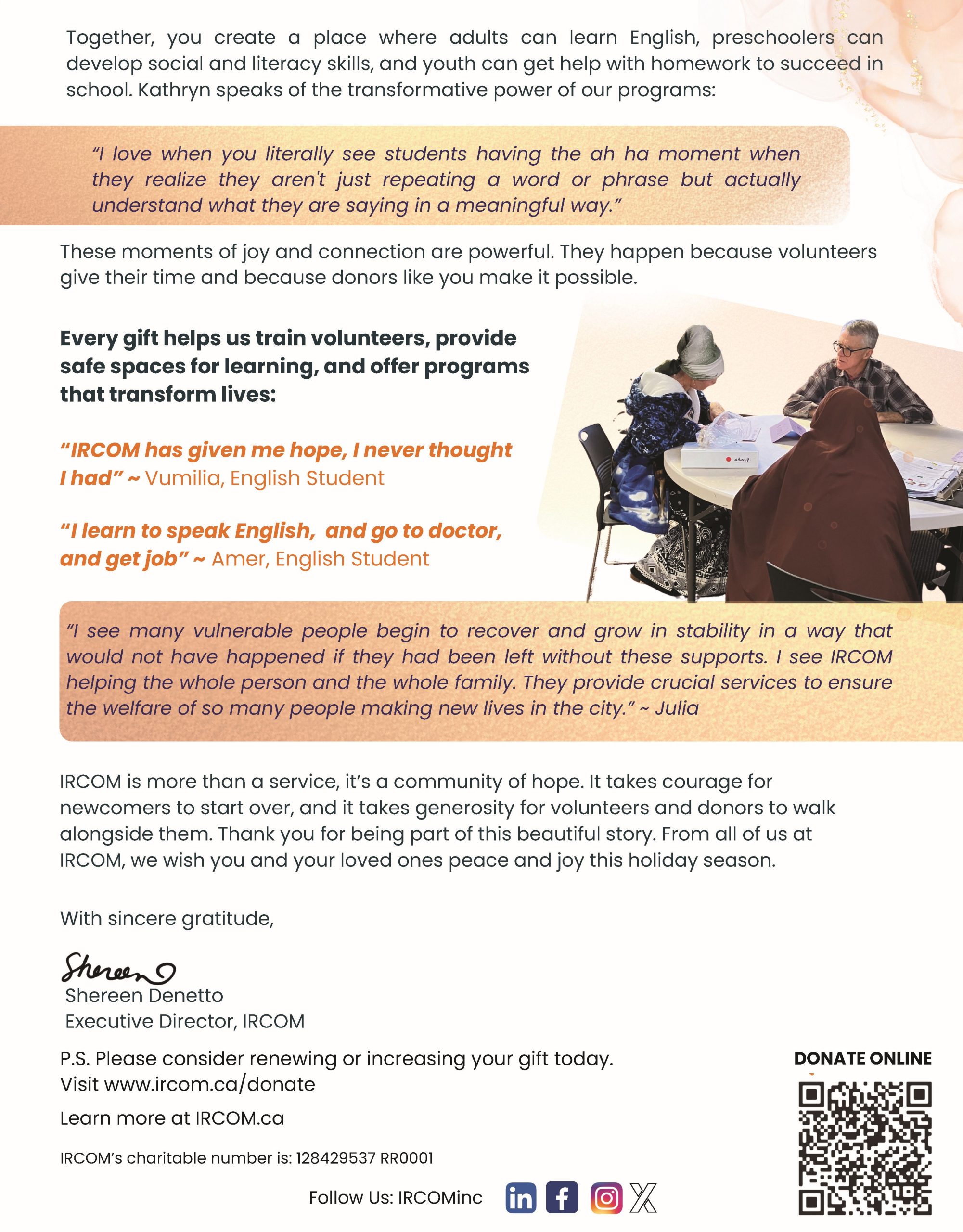 Help create a Community of Hope! - IRCOM Inc.